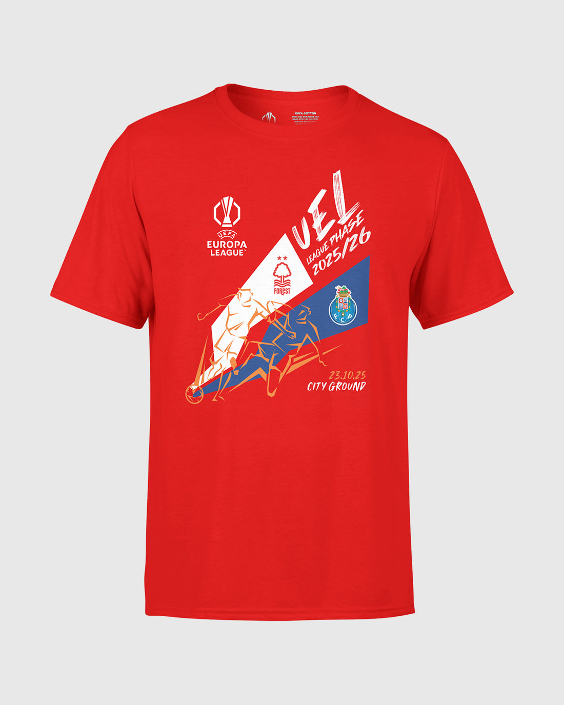 NFFC UEL 25/26 Nottingham Forest vs FC Porto Red T-Shirt